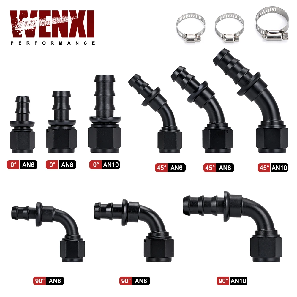 Universal-AN6-AN8-AN10-Push-on-Hose-End-Fittings-Fuel-Oil-Cooler-Hose ...