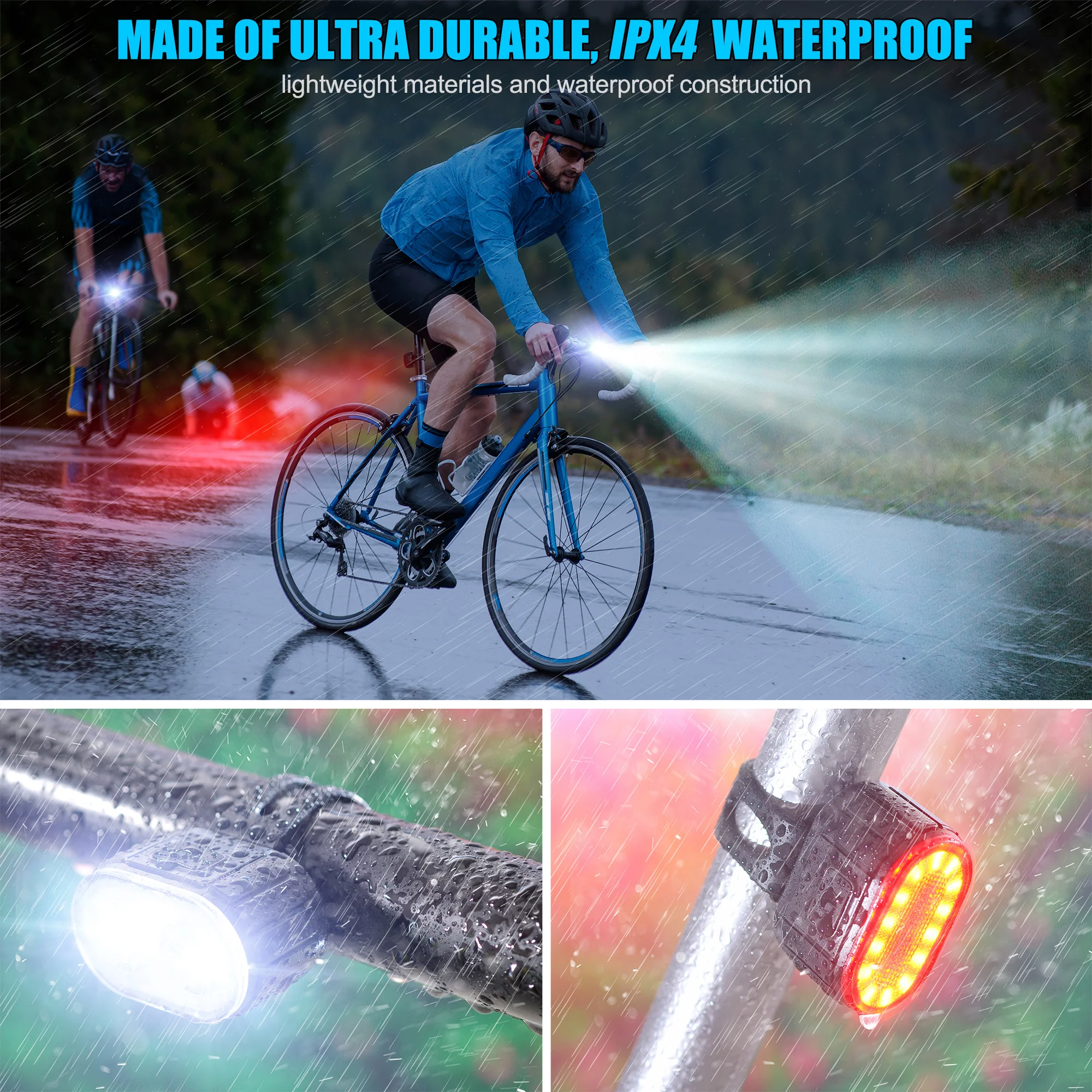 Décoration de vélo,Feu avant ou arrière LED pour vélo,Charge USB ...