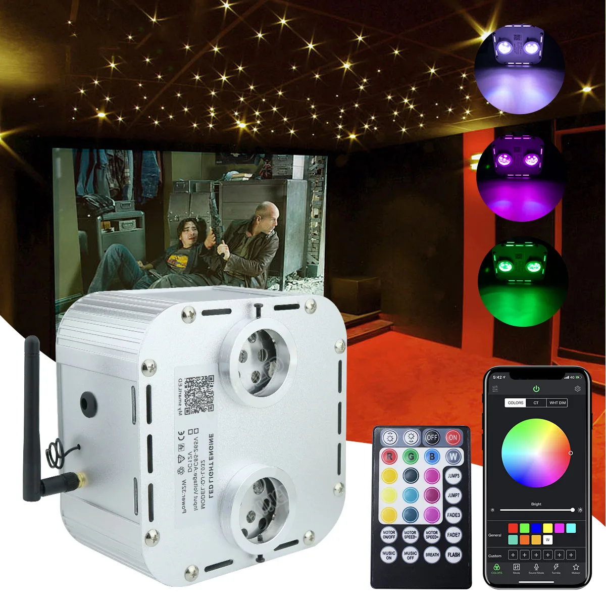 Twinkle-32W-RGBW-Double-Heard-Fiber-Optic-Light-Starry-Sky-Ceiling ...
