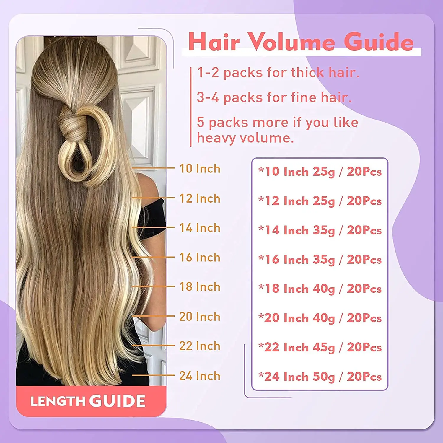 Extensiones De Cabello De 20 Pulgadas