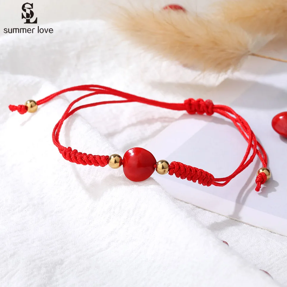 Pulsera de cuerda de hilo rojo de la suerte para hombre y mujer ...