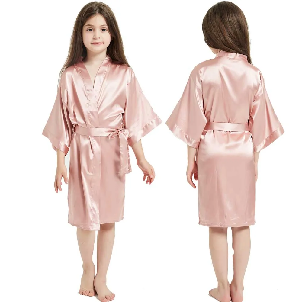 Satin Robe Kids Sleepover Party Robe For Girls Wedding Party Dress ...