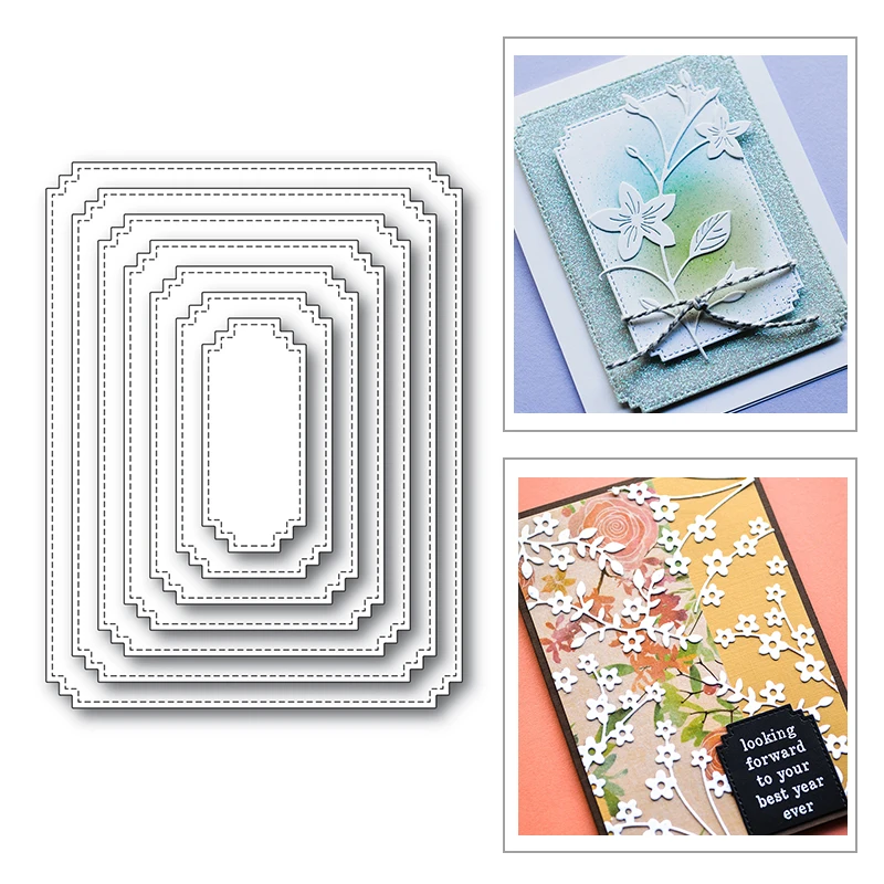 Nesting Frame Stitched Rectangle 2020 New Metal Cutting Dies for DIY ...