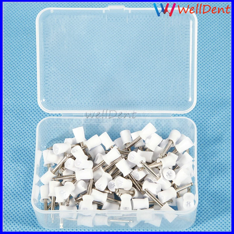 100pc/Box Dental lab Polishing Cups Flat Latch Nylon Type Rubber Prophy ...
