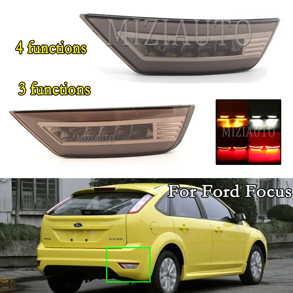 1 Pair LED Rear Bumper Reflector Light For Ford Focus 2 MK2/ Escape ...