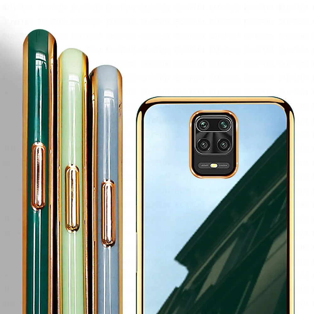 plating Mirror Frame case for xiaomi redmi Note 9 pro 9S soft Silicone ...