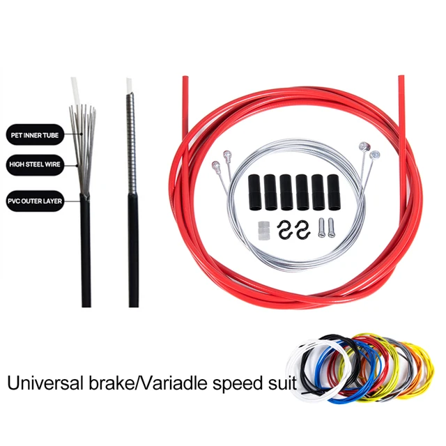 Bike Brakes 10-Pack Bike Cable Set - Brake & Shifter Cables For Road ...