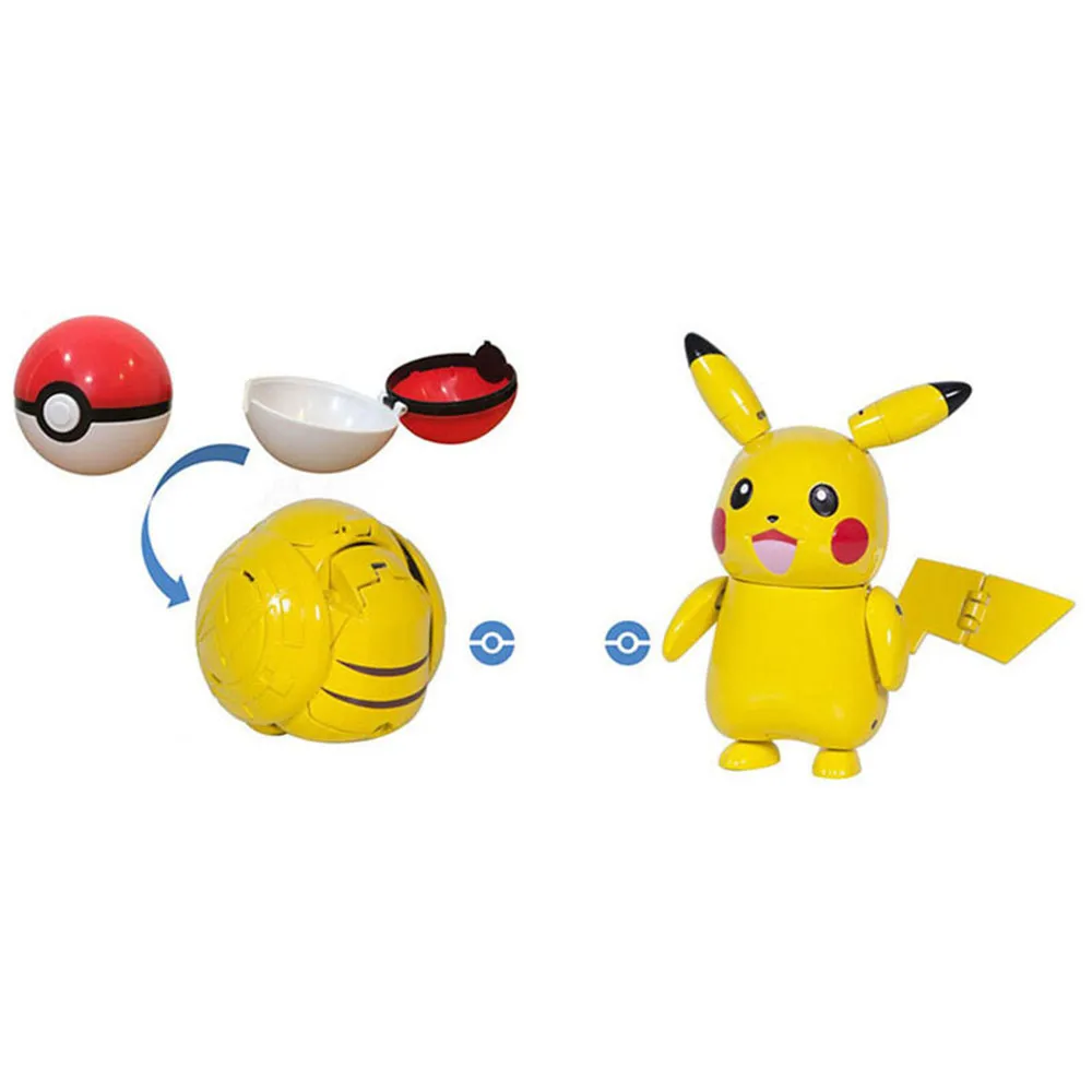 6pcs set Pokemon Pokeballs Transformation Toys For kids PIKACHU ...