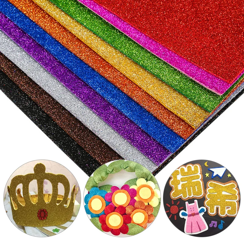 10pcs-Thick-A4-with-Gold-Powder-Glitter-Foam-Paper-Shining-Folding ...