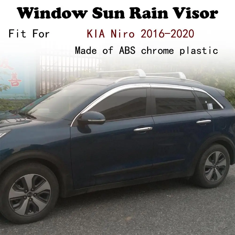 Abs Chrome Plastic Window Visor Vent Shades Sun Rain Guard Car ...