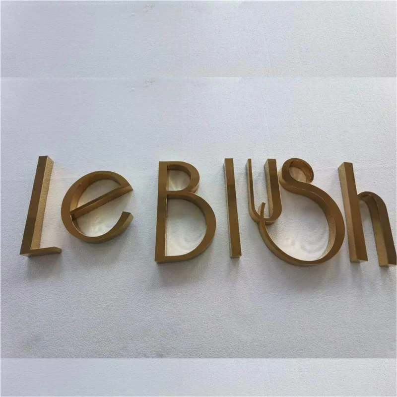 3D Polished Gold Stainless Steel Shop Sign Letters Surrey Shop Signs ...