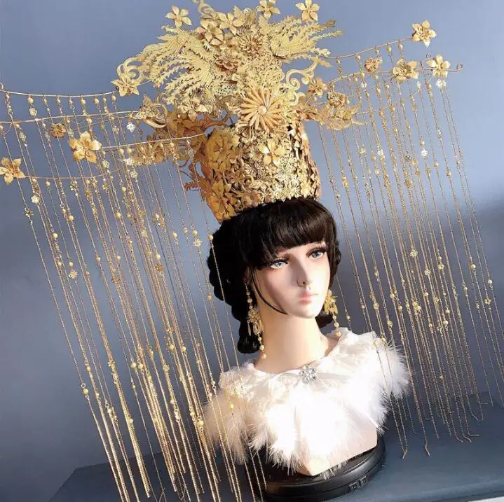 Chinese-Ancient-Queen-Crown-Hanfu-Hat-Wedding-Phoenix-Luxury-Gold ...