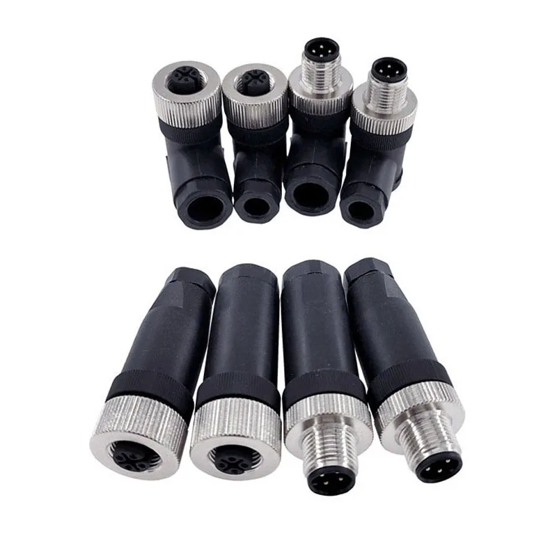 M12 sensor connector waterproof male&female plug screw threaded ...