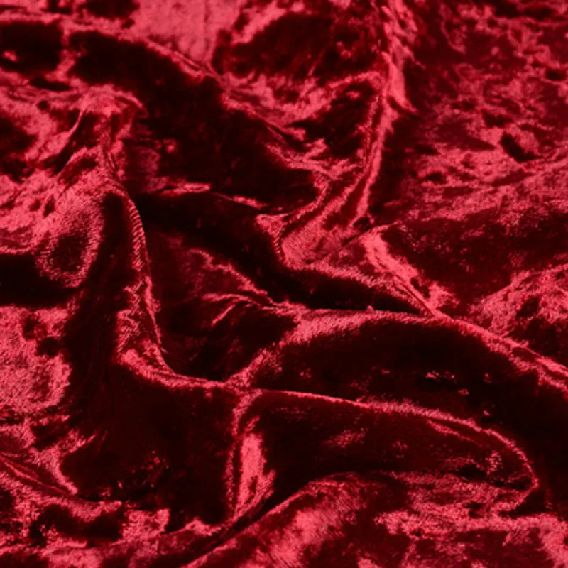 Red Crushed Velvet Fabric