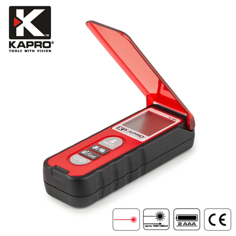 Kapro 30m Portable Digital Roulette Laser Measure Distance Meter ...