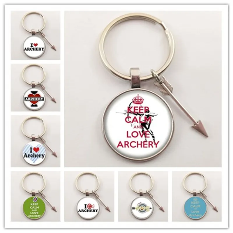 New-Keep-Calm-and-Love-Archery-keychain-fashion-glass-cabochon-men ...