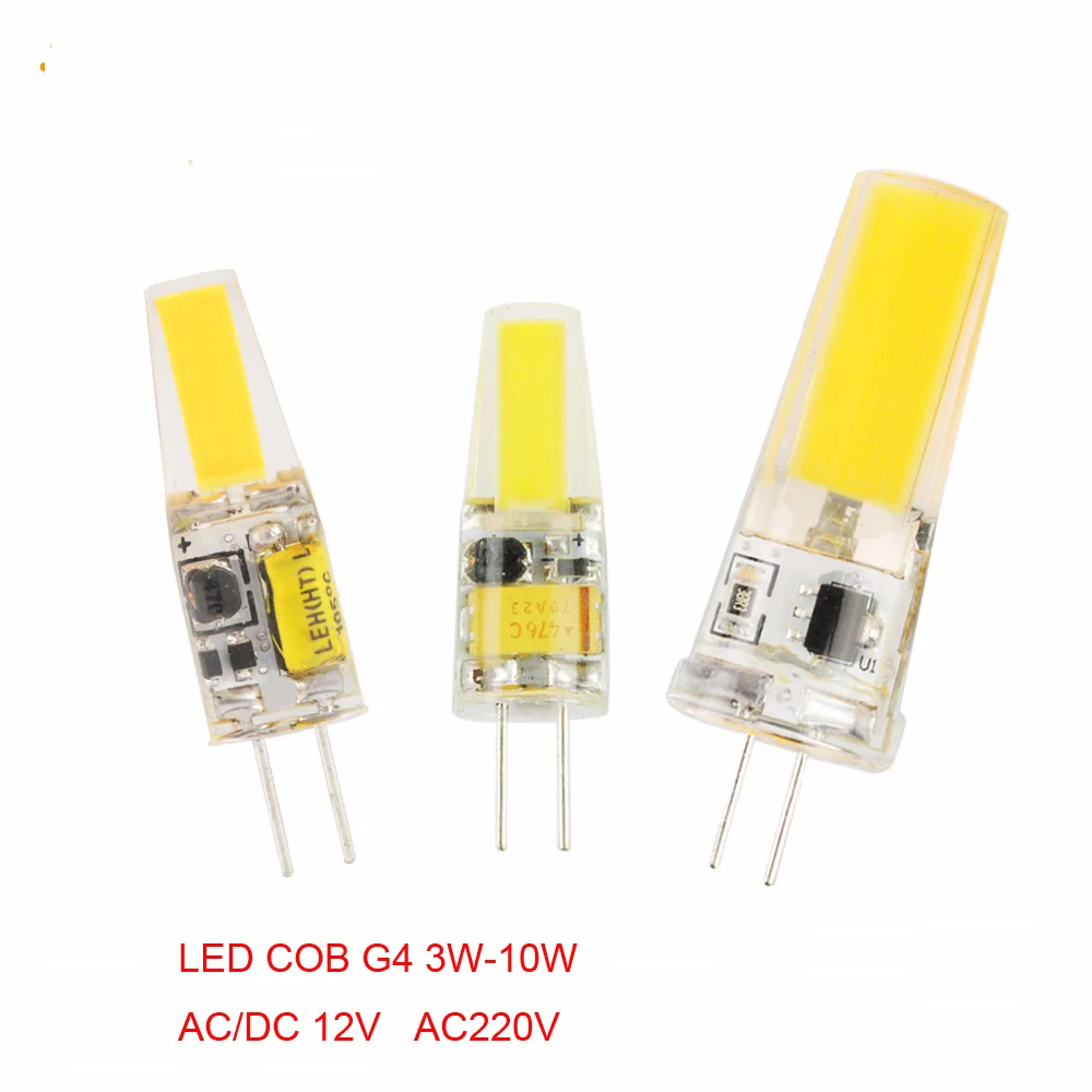 LED G4 Lamp bulb AC/DC 12V 220V 3W 6W 10W Mini COB G4 Lamp Crystal ...