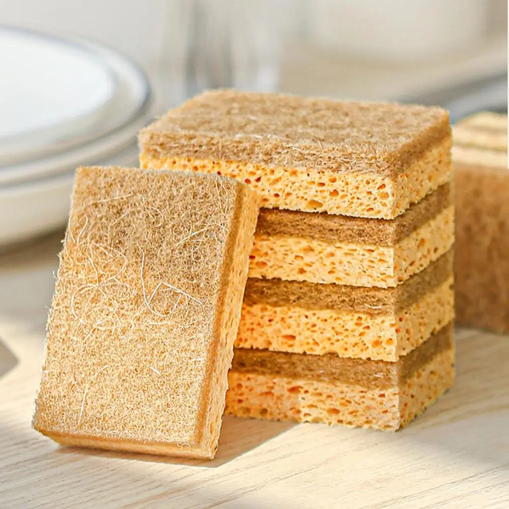 8 Pcs 2-Sided Wood Pulp Cotton Scouring Pad Dishwashing Sponge Pad ...