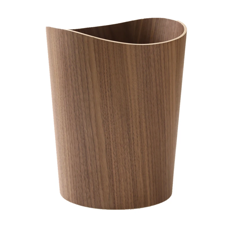 Poubelle,Poubelle ronde en bois massif, outils de nettoyage à domicile ...