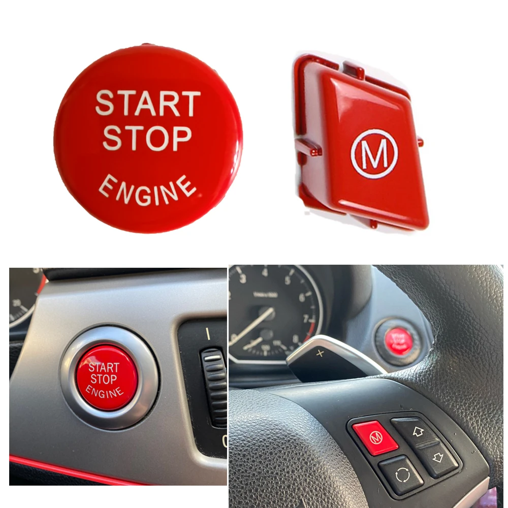 Car-Steering-Wheel-M-Mode-Switch-Start-Button-Cover-Fit-For-BMW-E90-E92 ...