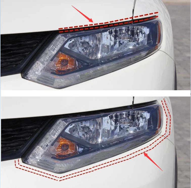 2-Pcs-Car-Headlight-Eyebrow-Eyelid-Trim-Cover-ABS-chrome-For-Nissan-X ...