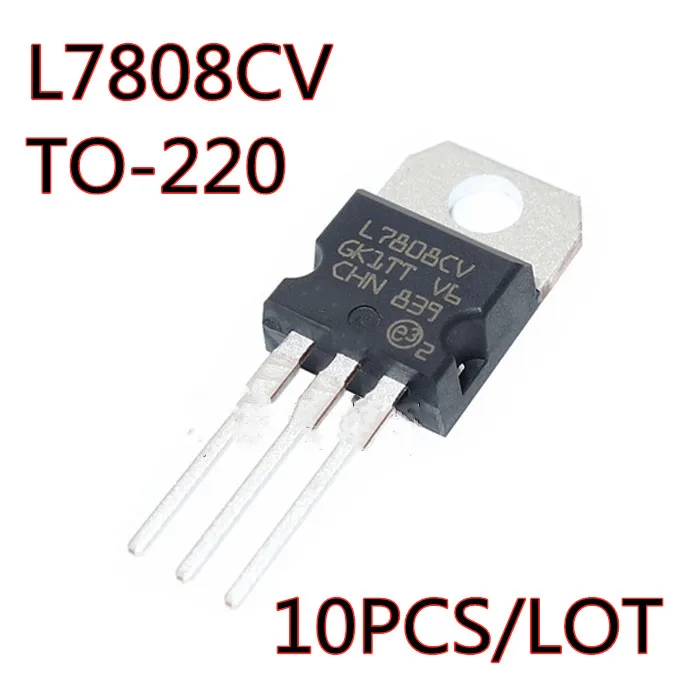 10 개/몫 L7808CV L7808 TO 220 3 단자 전압 조정기 트랜지스터 재고 있음|반도체 집적회로| - AliExpress