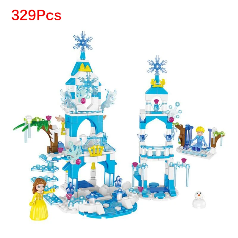 Elsa Ice Castle Princess Snow Queen Anna Ariel Building Blocks Bricks ...