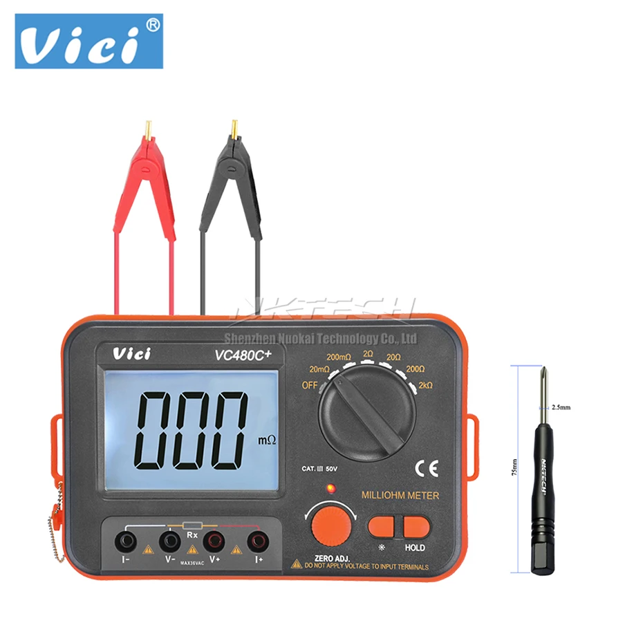 VICI VC480C+ Digital Low Resistance Meter 4 Wire Milliohm Tester ...