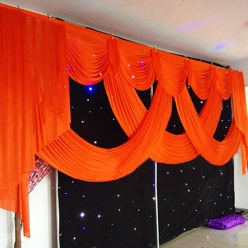 6m/20ft Long Wedding Party Backdrop Curtain Swag Soft Ice Silk Event ...
