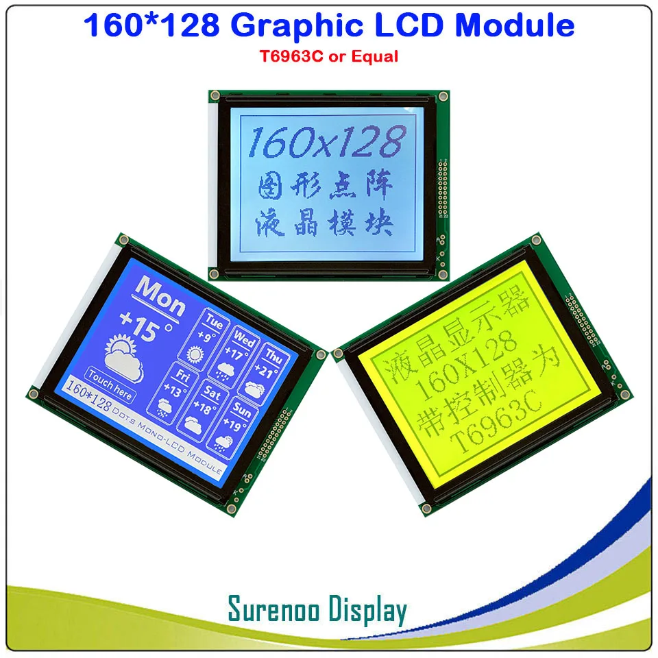 4.7” 160128 160*128 Graphic Matrix LCD Module Display Screen build in ...