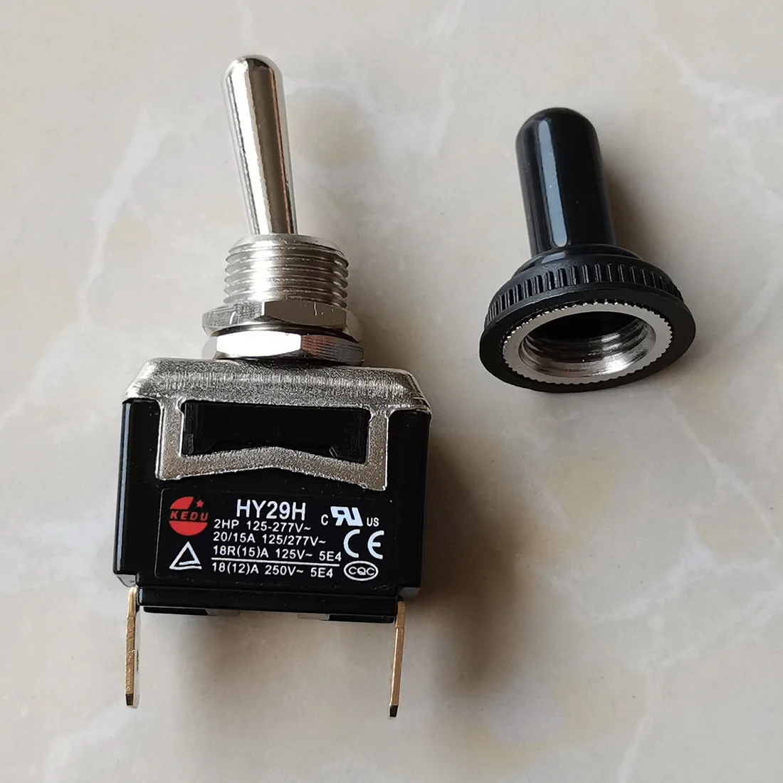 KEDU-HY29H-Toggle-Switch-With-Silicone-Protection-Cover-ON-OFF-SPST-2HP ...