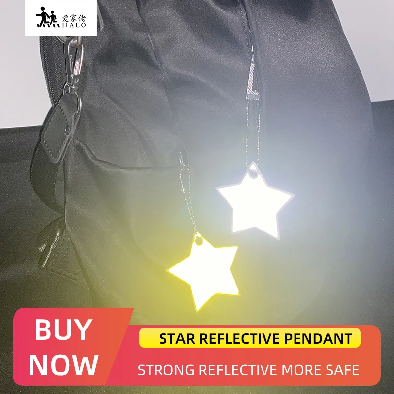 10Pcs-Hot-Sale-Little-Star-Safety-Reflector-Reflective-Keychain-Jewelry ...