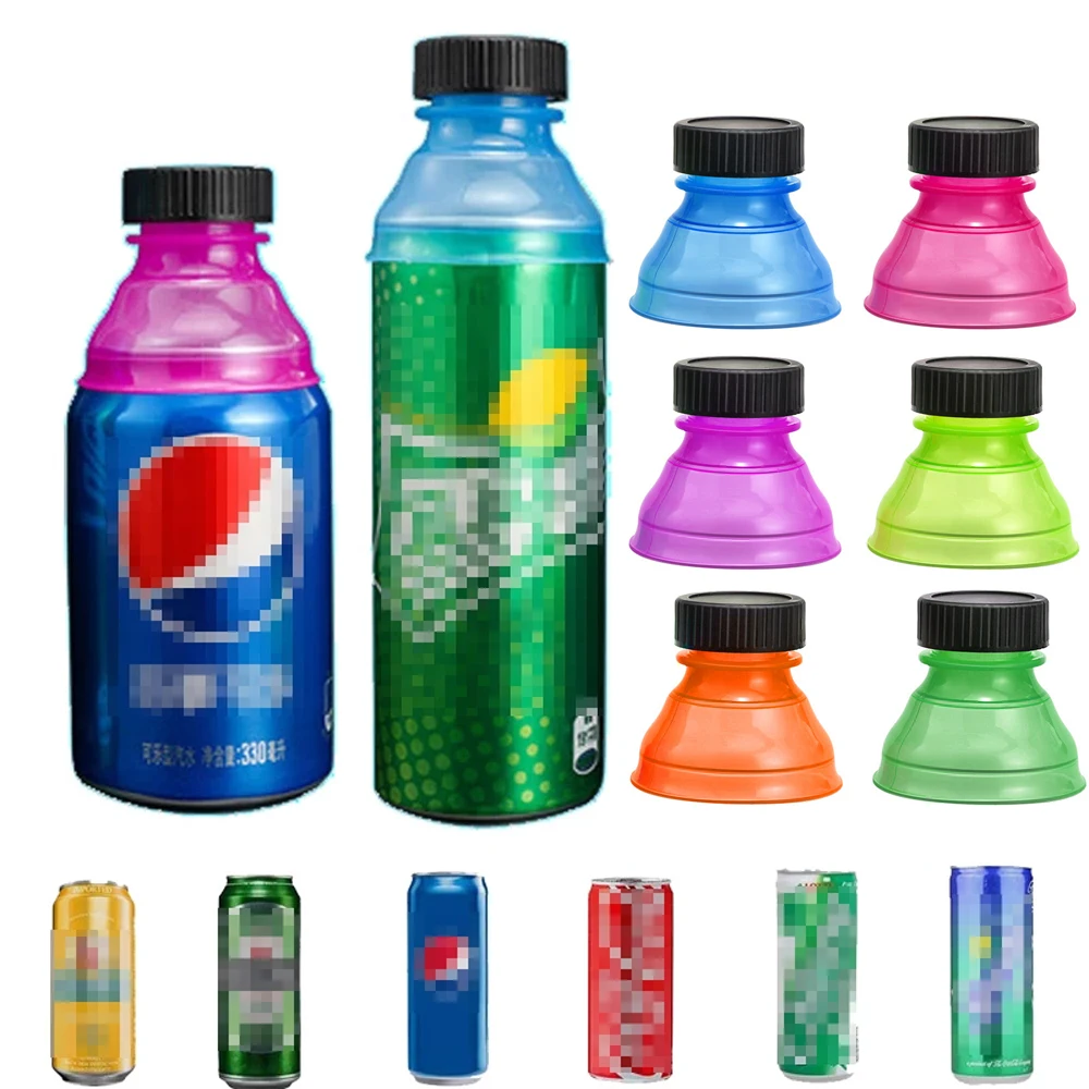 2/4/6pcs Creative Bottle Top Lid Reusable Can Cap Cover Leakproof Lids ...