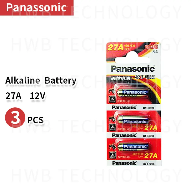 3pcs/lot Panasonic 27A A27 12V Alarm Remote Dry Alkaline Battery Cells ...