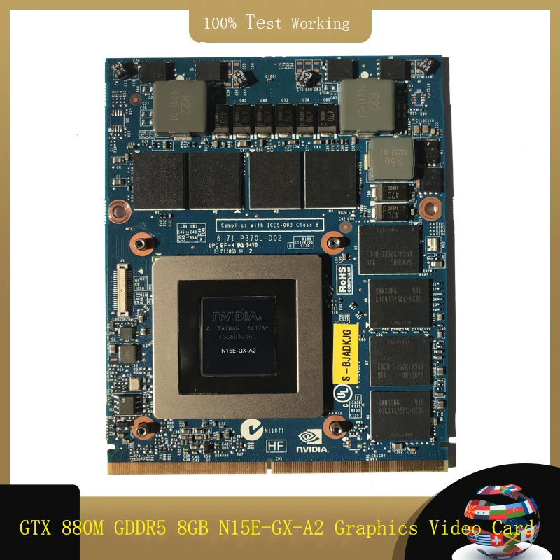 Tarjeta gráfica GTX880M GTX 880M GDDR5, 8GB, N15E GX A2, para DELL ...