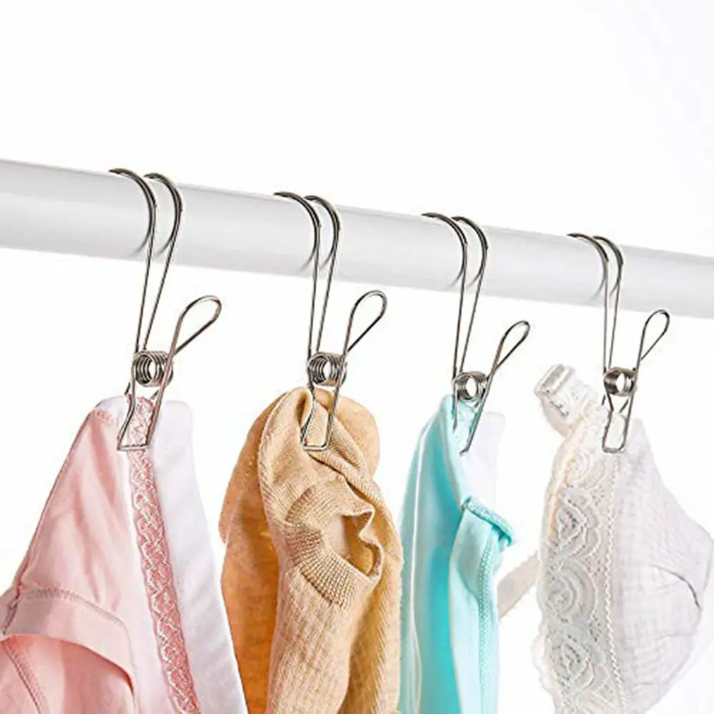 Pince à linge,Pinces à vêtements en acier inoxydable, 4 pièces ...