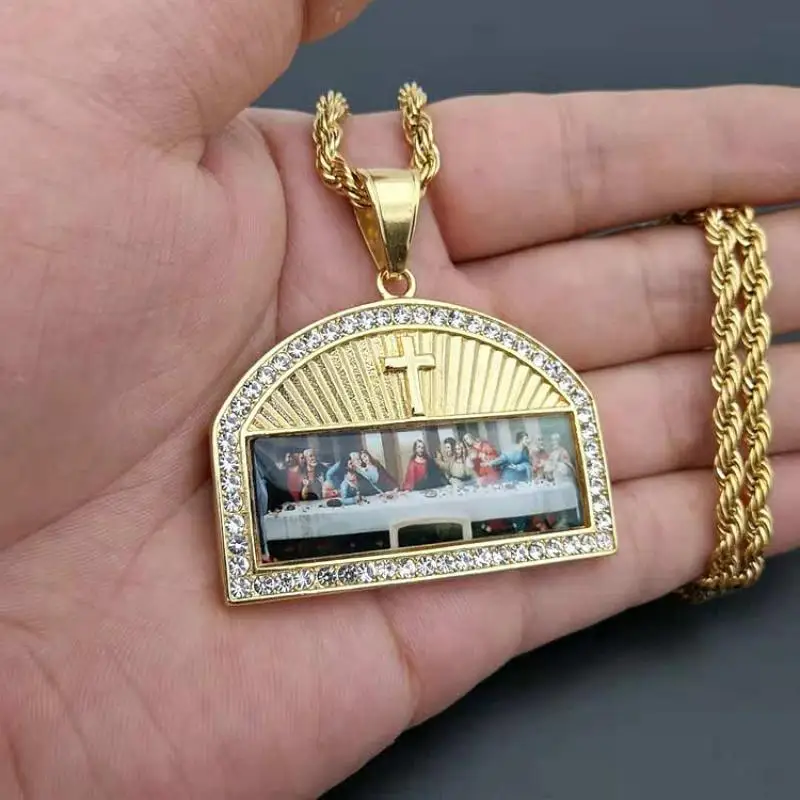 Classic World Famous Paintings Last Supper Pendant Necklace for Men ...