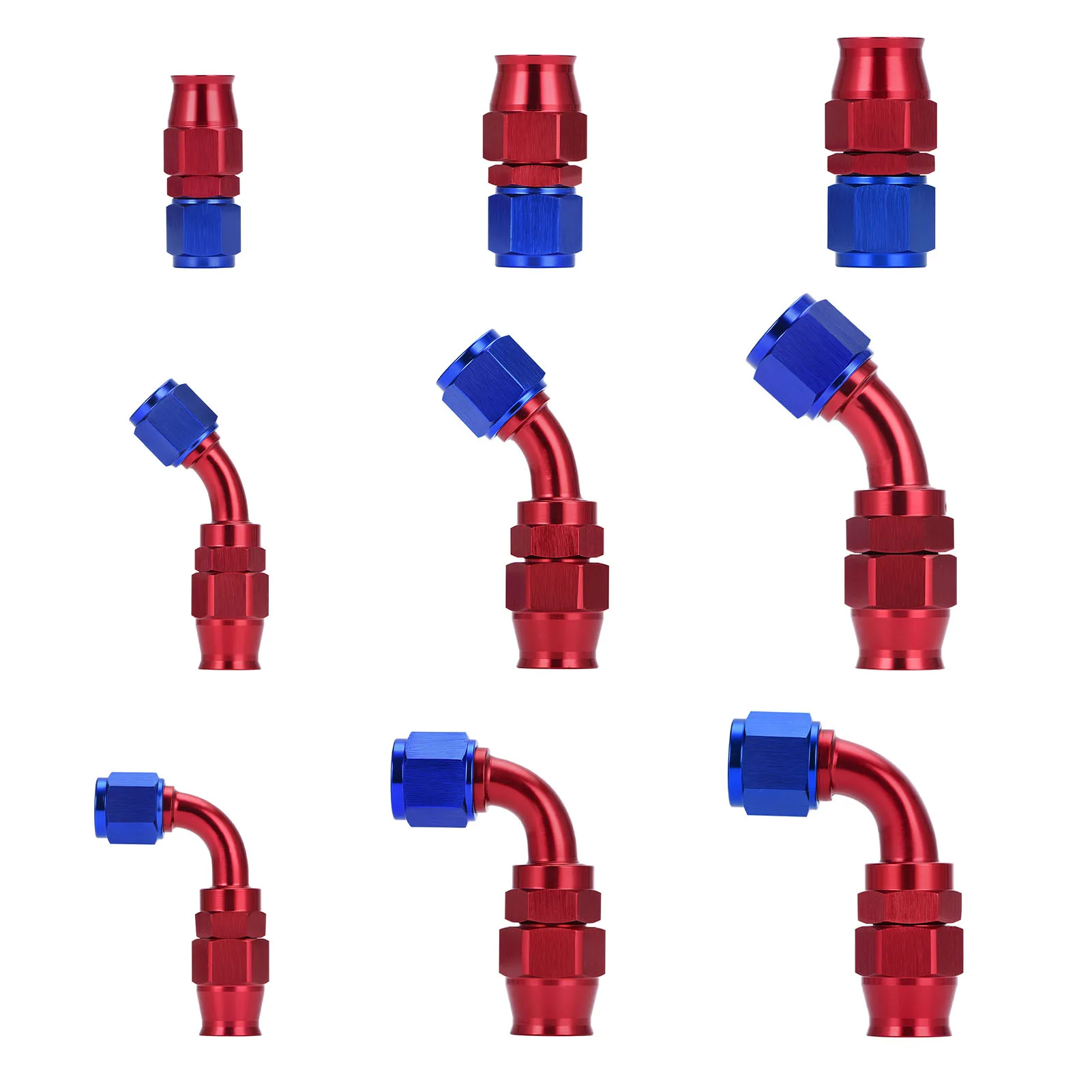 An6 an8 an10 Straight 0 45 90 Degree Aluminum Swivel Hose End Fitting an6-an8-an10-straight-0-45-90-degree-aluminum-swivel-hose-end-fitting