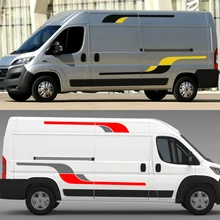 4pcs Car Long Side Stickers Graphics Camper Van Auto Racing Decals For ...