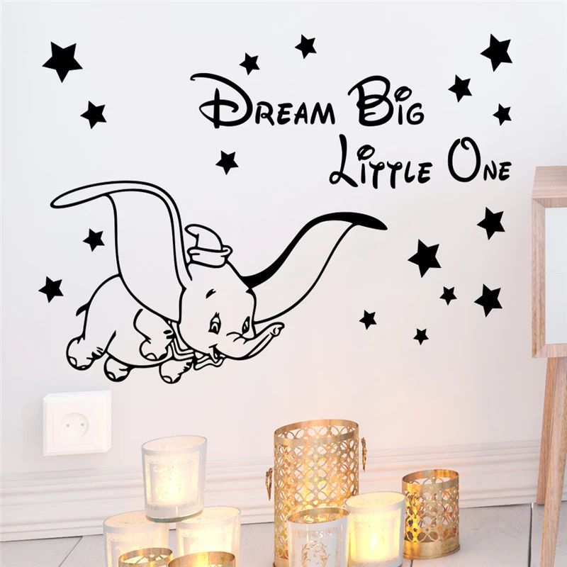 creative disney dumbo wall stickers for kids rooms home decor cartoon ...