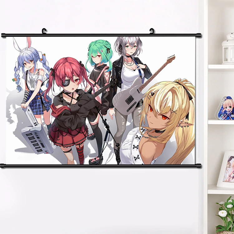 Affiche de peinture à défilement murale de dessin animé Genshin Impact ...