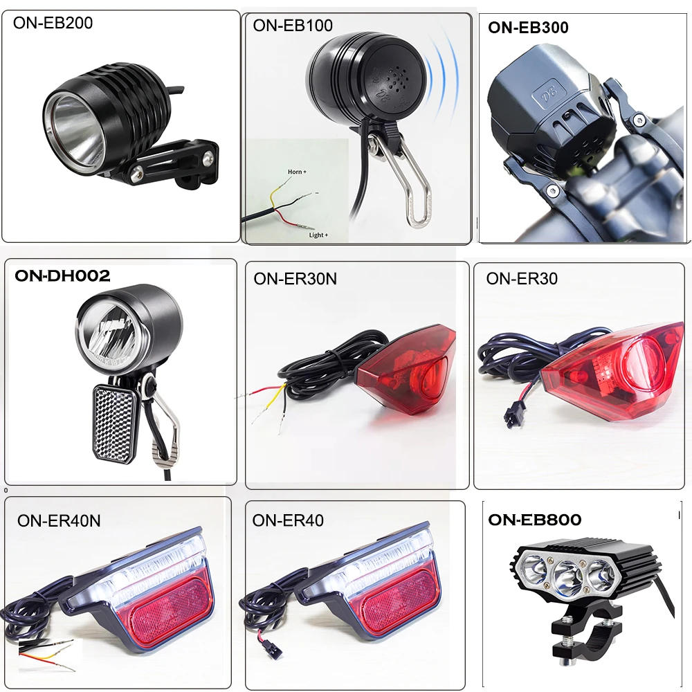 Ebike Light Different Electric Bike Headlight And E Bike Rear Light Led 6v 12v 24v 36v 48v 52v ...