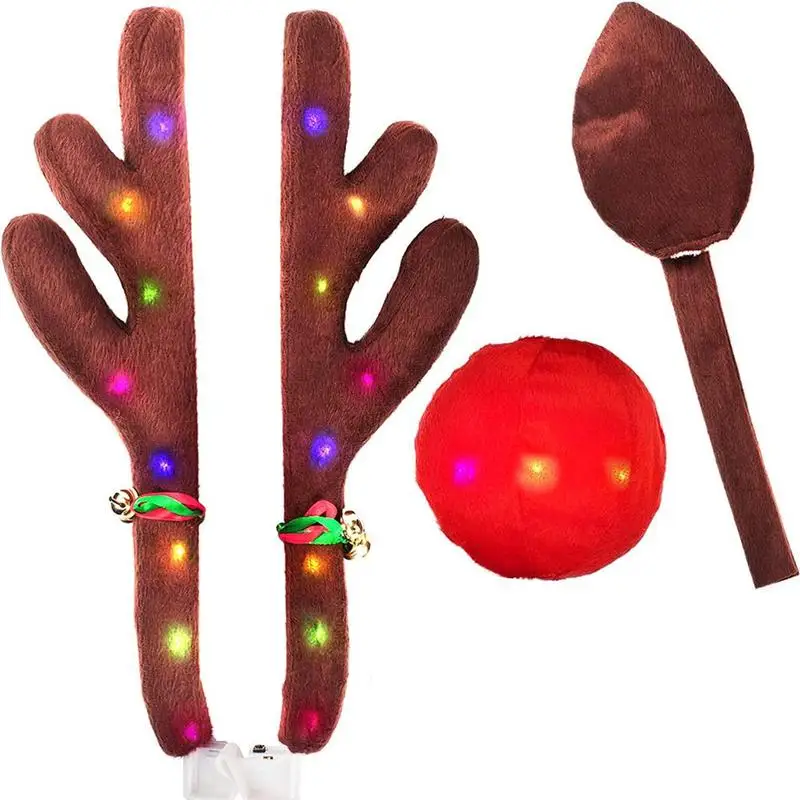 KIT D'AMENAGEMENT INTERIEUR,A With Light--Décoration de voiture en bois de renne à LED pour noël ...