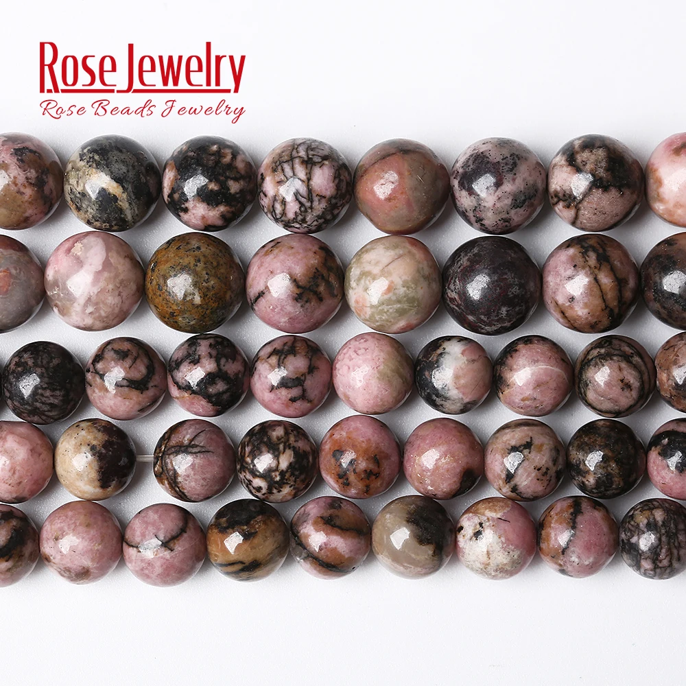 Stone Jewelry Making Necklace | Rhodonite Black Natural Stone - Natural ...