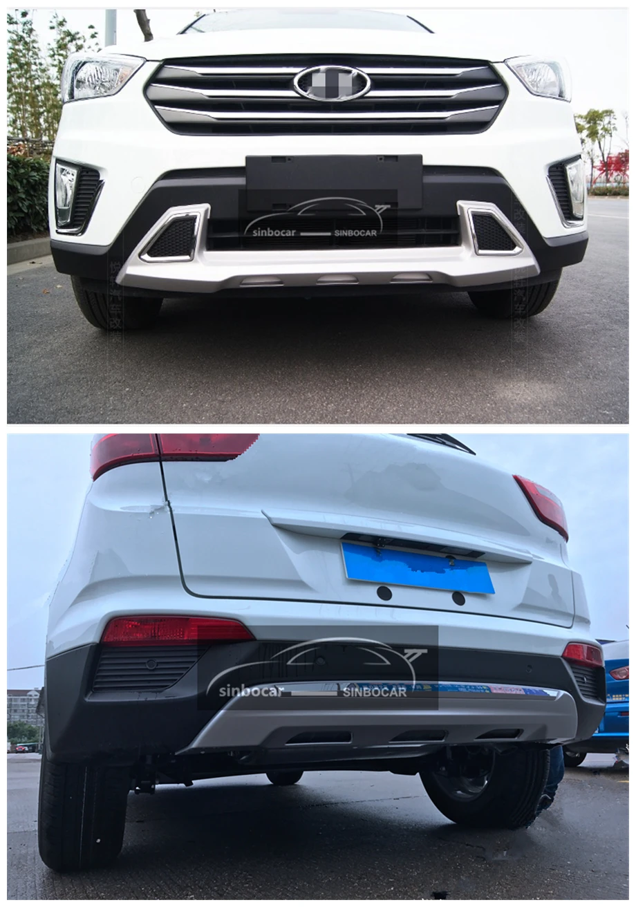 Защита переднего+ заднего бампера Накладка на порог Накладка на багажник Накладка для hyundai ...