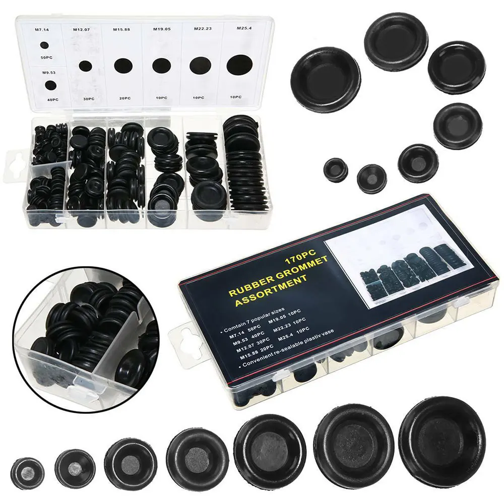170pcs/7sizes Rubber Grommet Set Extensive Rubber Plugs For Cylinder ...