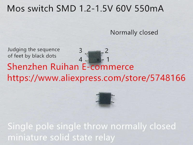 Original-new-100-mos-switch-SMD-1-2-1-5V-60V-550mA-single-pole-single ...