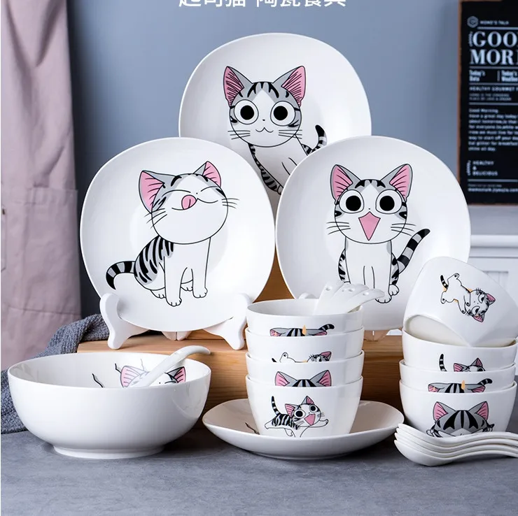 Dinnerware ceramics Bowl Dish Soup bow Cheese cat Kitchen Cooking Tools ...