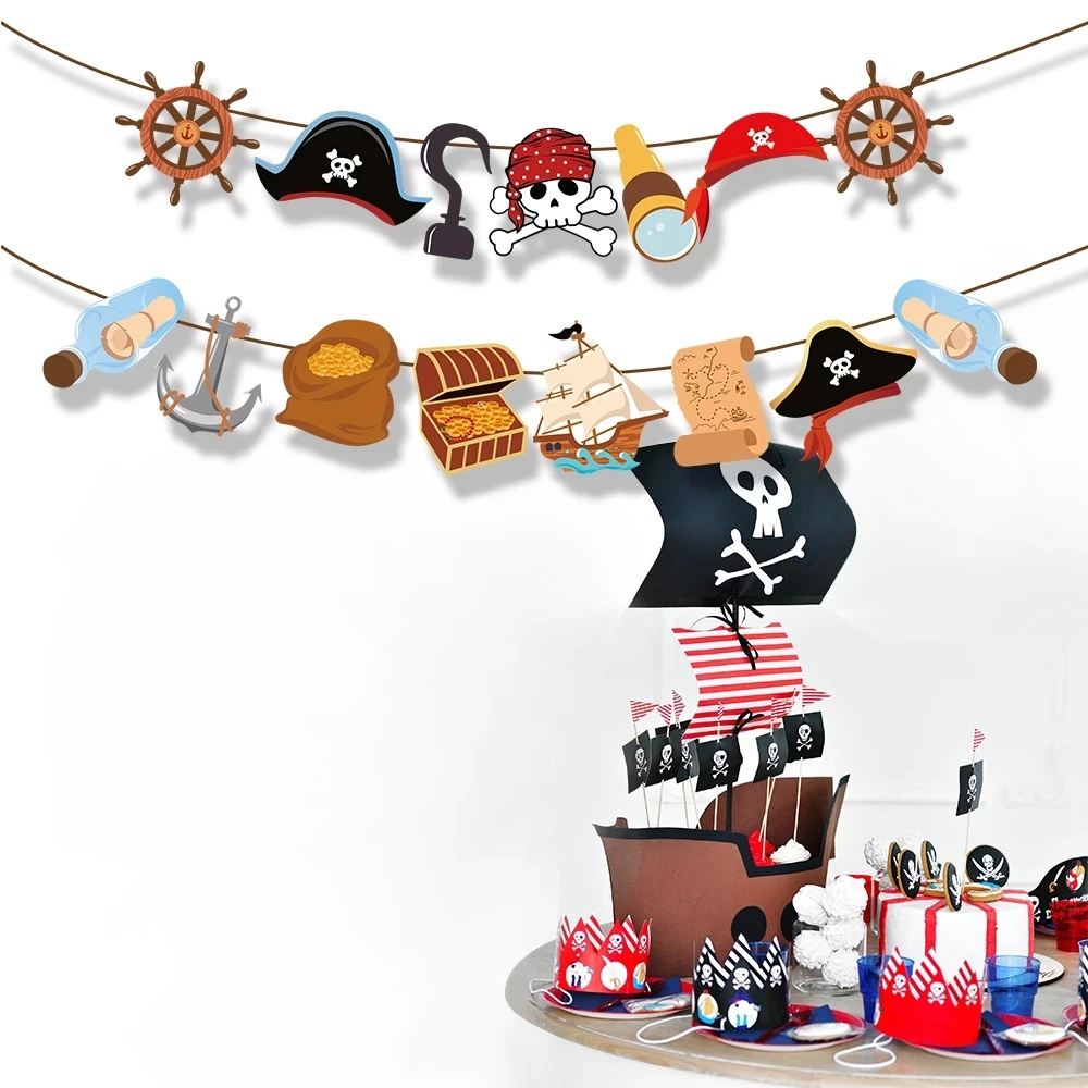 Baby-Shower-Pirate-theme-Party-Wall-Hanging-Bunting-Party-Decorations ...