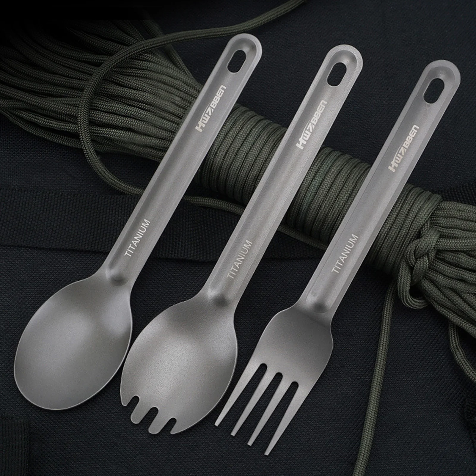 Portable Ultralight Titanium Spork Tableware Outdoor Fork Camping Spoon ...